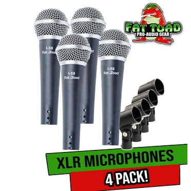Fat Toad 5 Pack Studio Recording Microphones with Clips, Unidirectional ...