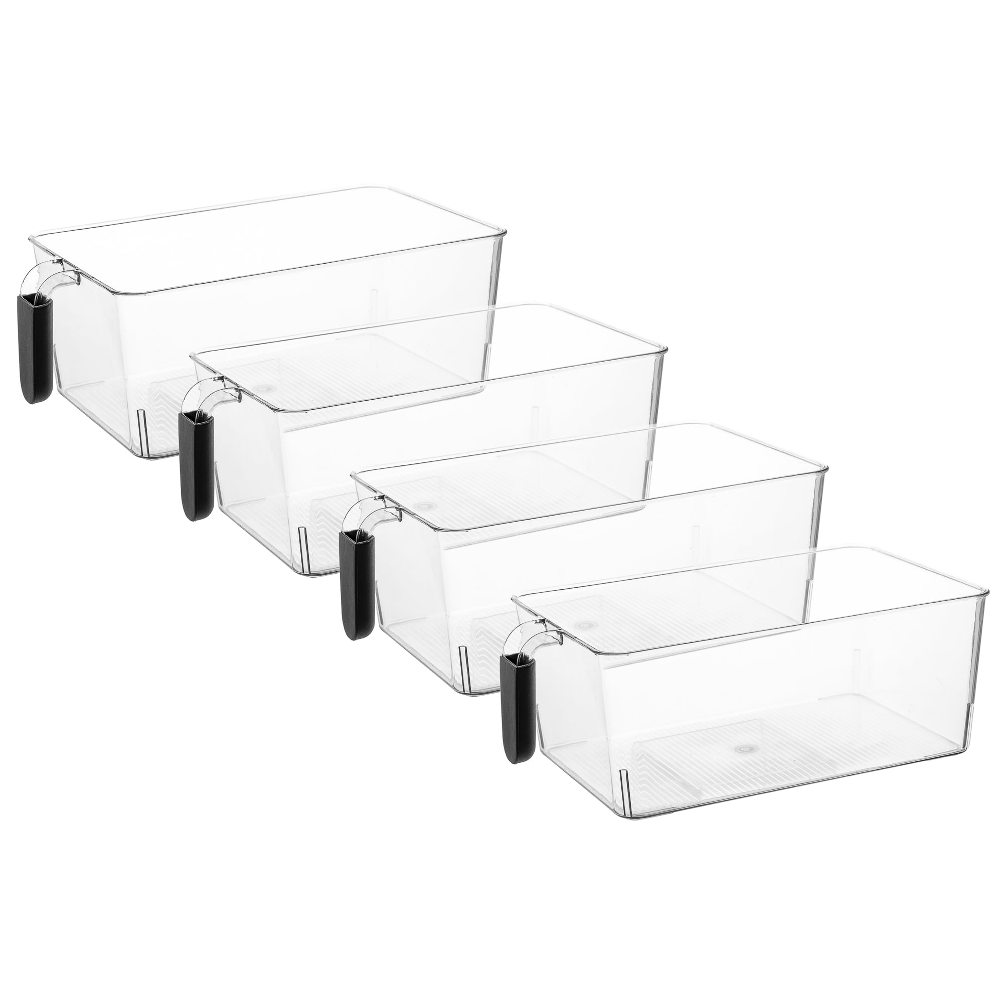 Lexi Home Stackable Fridge Organizer with Handle Set - 4 Pack - Walmart.com