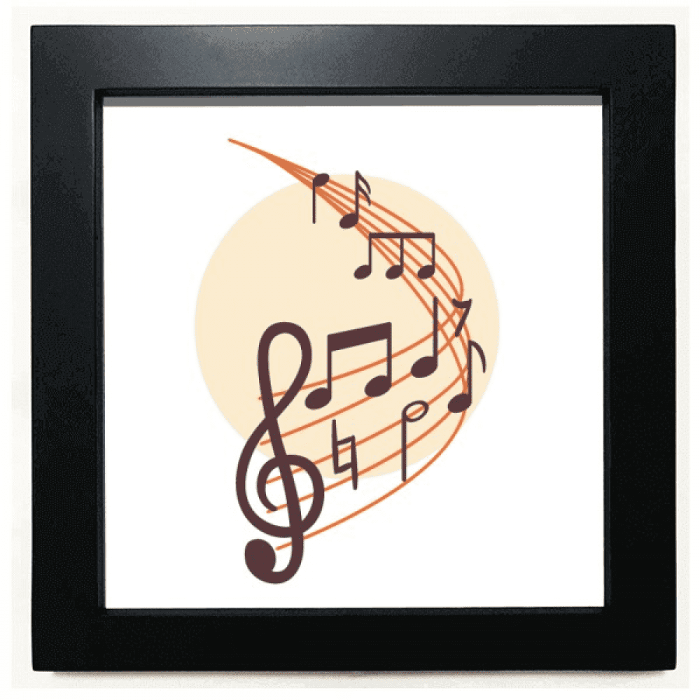 Round-shaped Curved Music Notes Black Square Frame Picture Wall ...