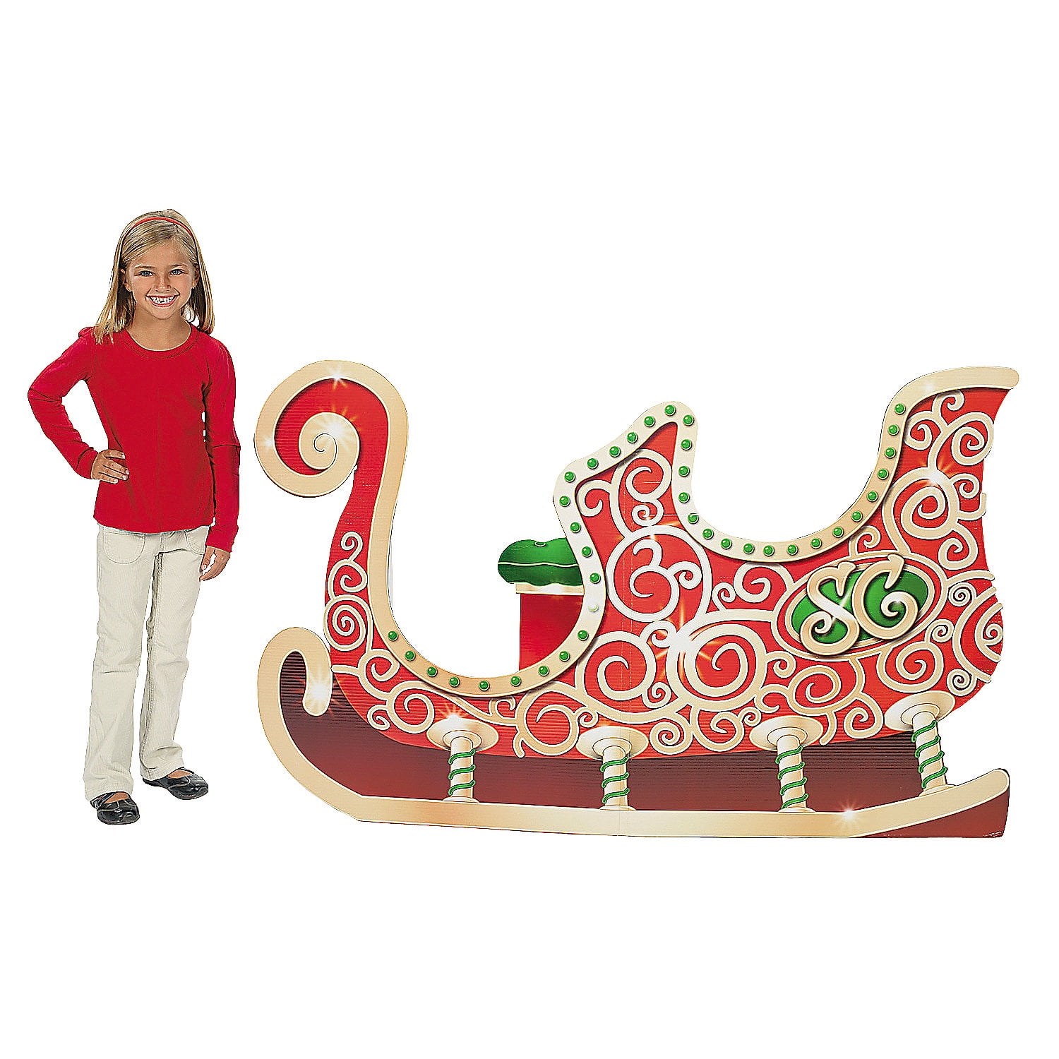 Santa's Sleigh Cardboard Stand-Up - Party Decor - 1 Piece - Walmart.com