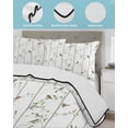 Green Leaf 3 Piece Quilt Bedding Set with 2 Pillow Shams, Vintage ...