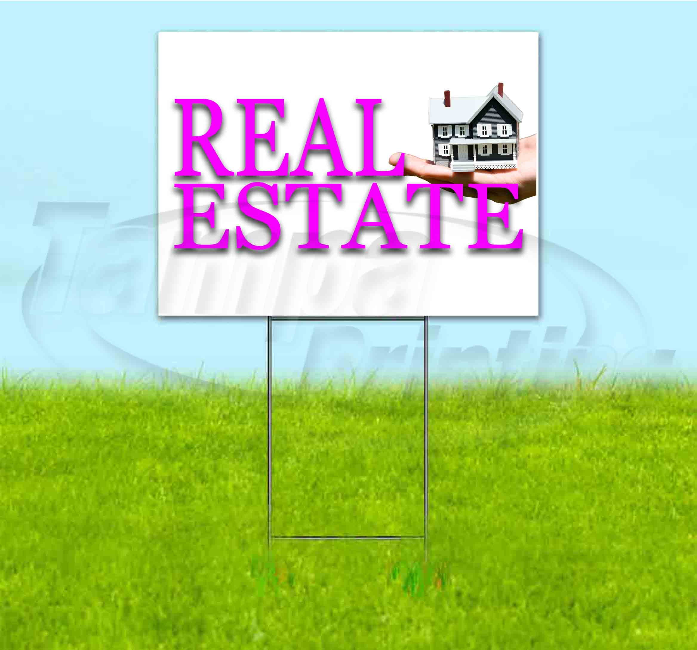Real Estate (18" x 24") Yard Sign, Includes Metal Step Stake - Walmart.com