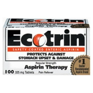Ecotrin Regular Strength Aspirin 325 mg, Safety Coated, 300 Tablets for ...