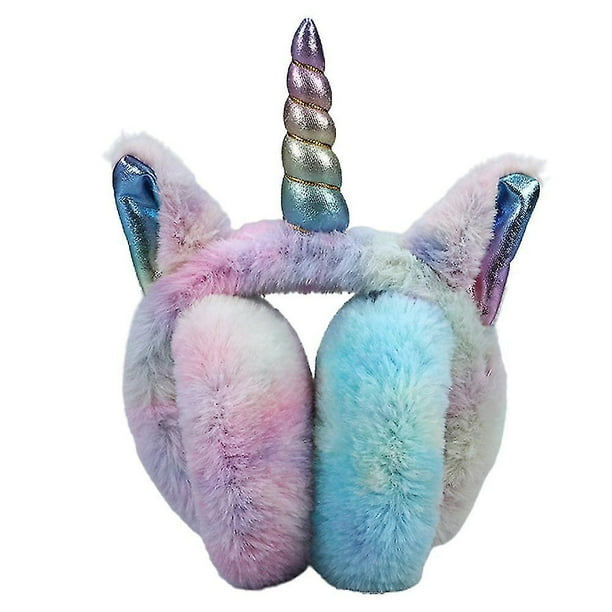 Hmwy-children Girls Unicorn Earmuffs Fluffy Ear Warmer Winter Ear Cover ...
