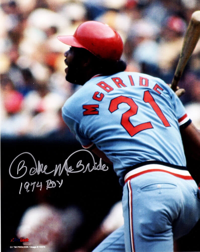 Bake McBride Signed St Louis Cardinals Action 8x10 Photo w/1974 ROY - Walmart.com
