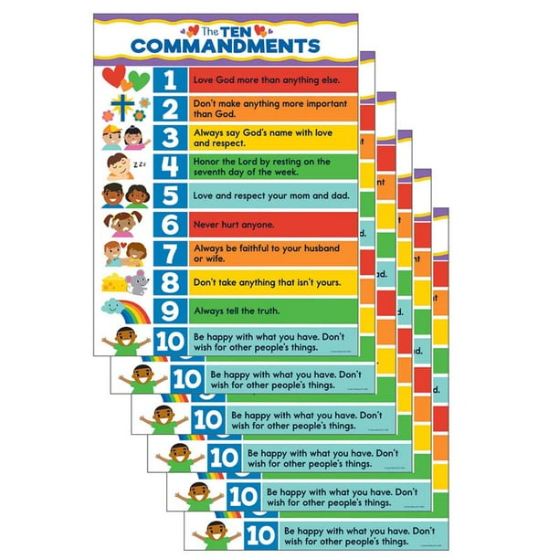 (6 Ea) Ten Commandments Chart - Walmart.com - Walmart.com