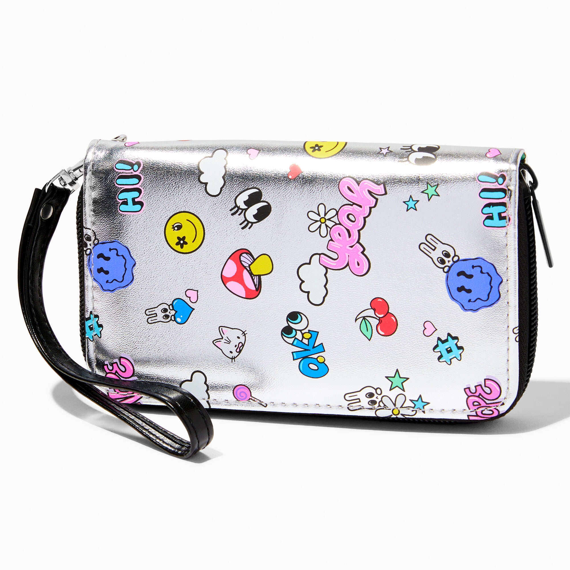 Click here for Claires Trendy Icons Printed Wristlet Pink One Siz... prices