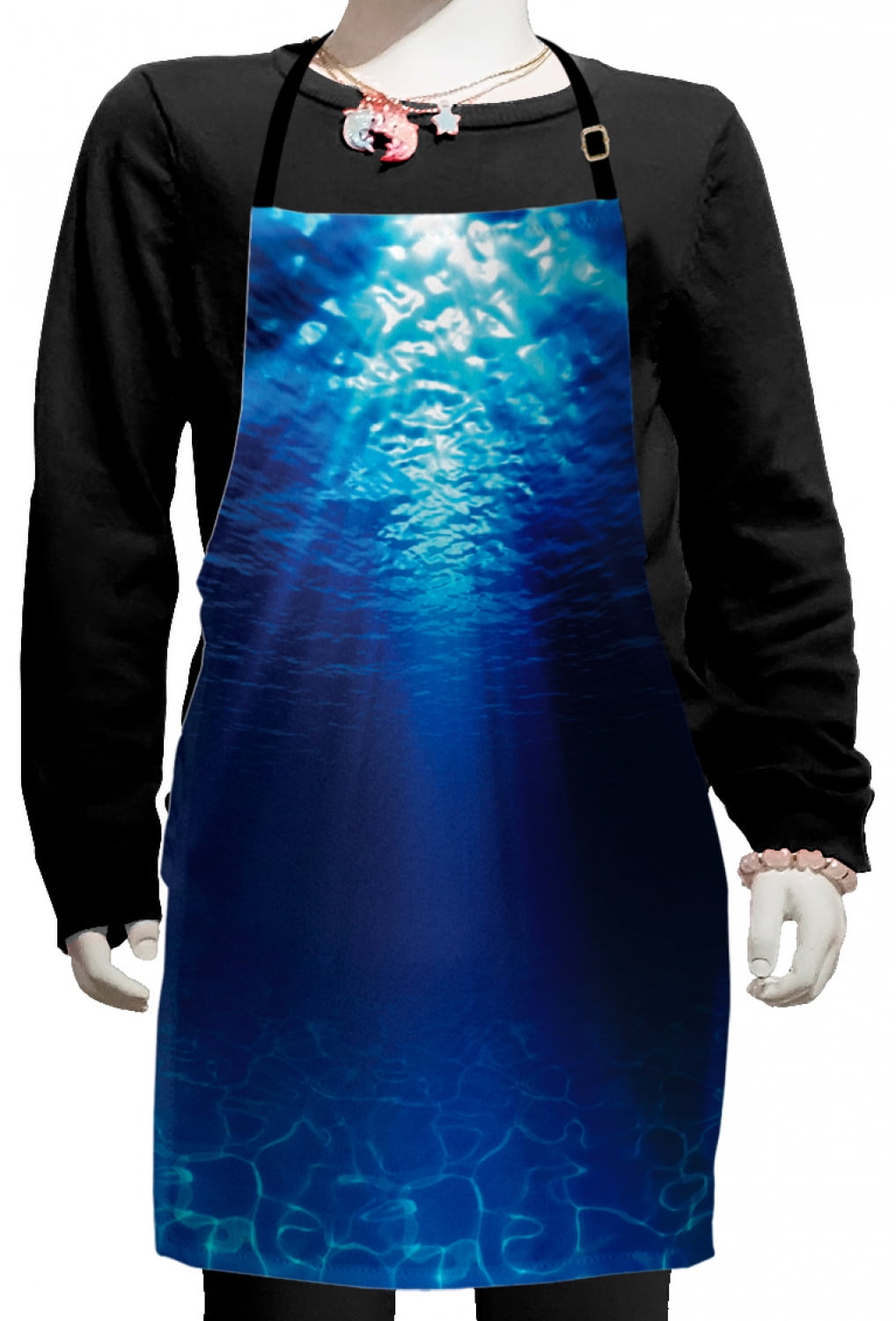 Ocean Kids Apron, Underwater View Sandy Seabed Aquatic Scenes Sunbeams ...