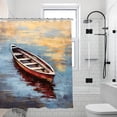 Abstract Fish Boats Reflection Shower Curtain 70.8x70.8 Inch,Bathroom ...