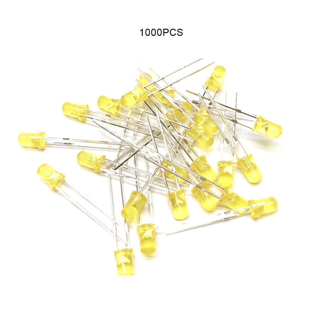 1000PCS LED Light Yellow Light LED 3MM COLOR Yellow LIGHT Super Bright ...