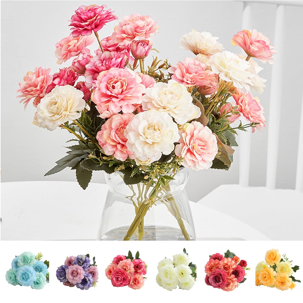 Travelwant 2Packs Artificial Flowers, Faux Flowers Silk Flower Lifelike ...