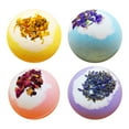 RKZDSR Large 100g Bath Bomb with Rose and Lavender Dried Flowers and ...