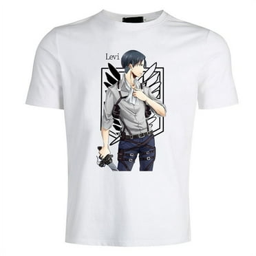 Men's Bleach Anime Cartoon Red & Blue Panel White Graphic Tee Shirt- S ...