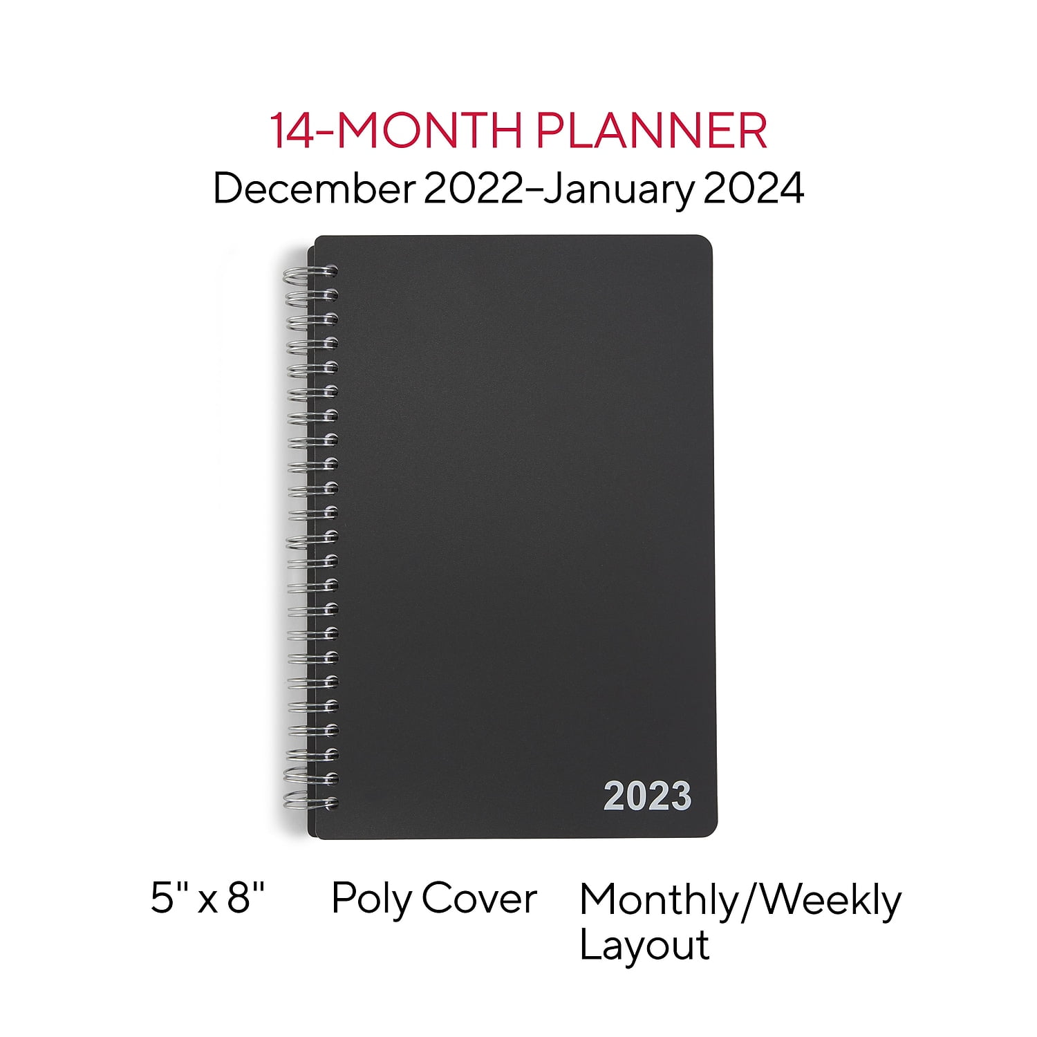 2023 Staples 5 X 8 Weekly Monthly Planner Black ST21490 23 2023-staples-5-x-8-weekly-monthly-planner-black-st21490-23