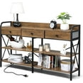 EasingRoom Console Table with Power Outlet, 55" Narrow Sofa Table ...