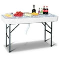 Costway Lightweight & Foldable 4ft Party Ice Table with Drain System ...
