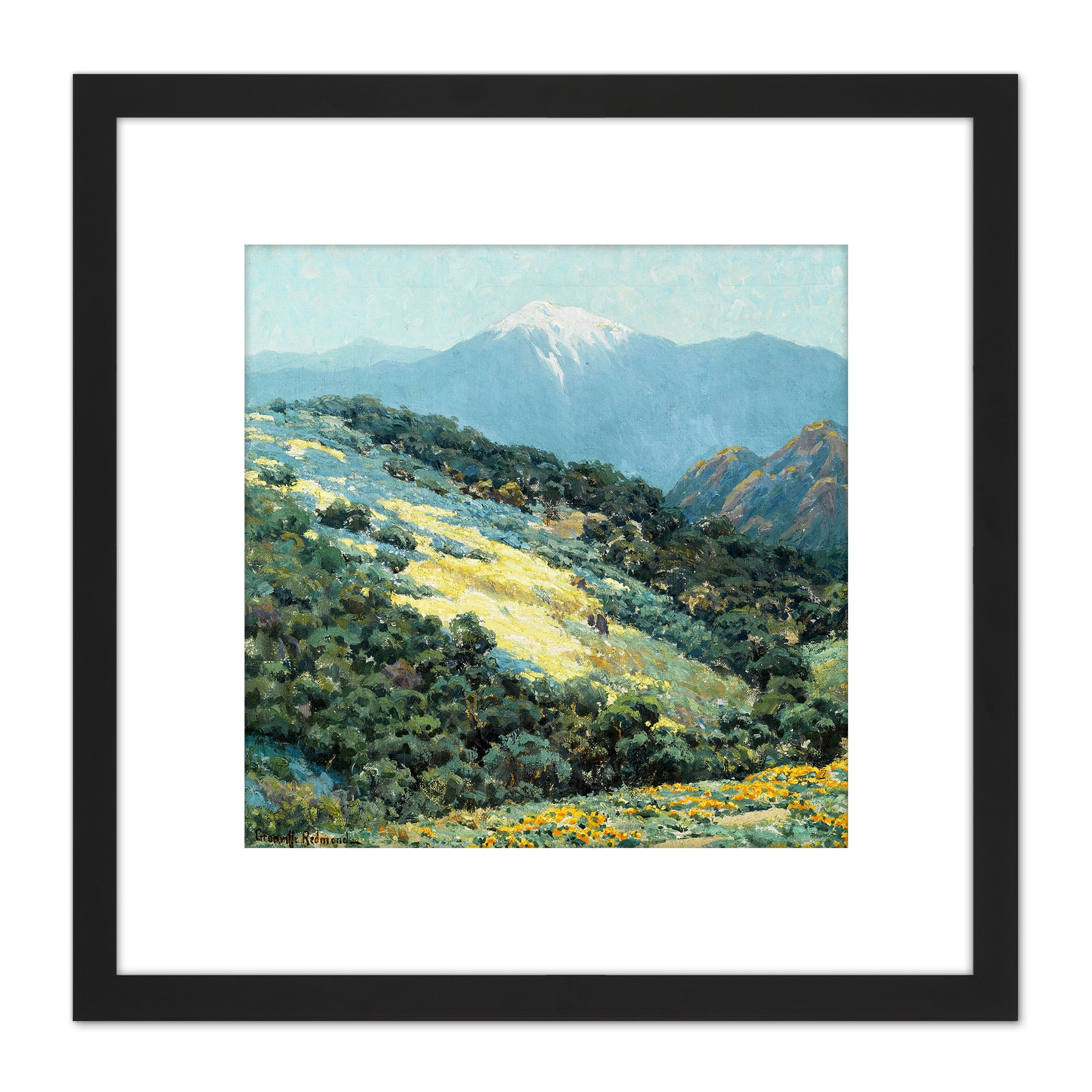 Redmond Valley Splendor Landscape Painting 8X8 Inch Square Wooden ...