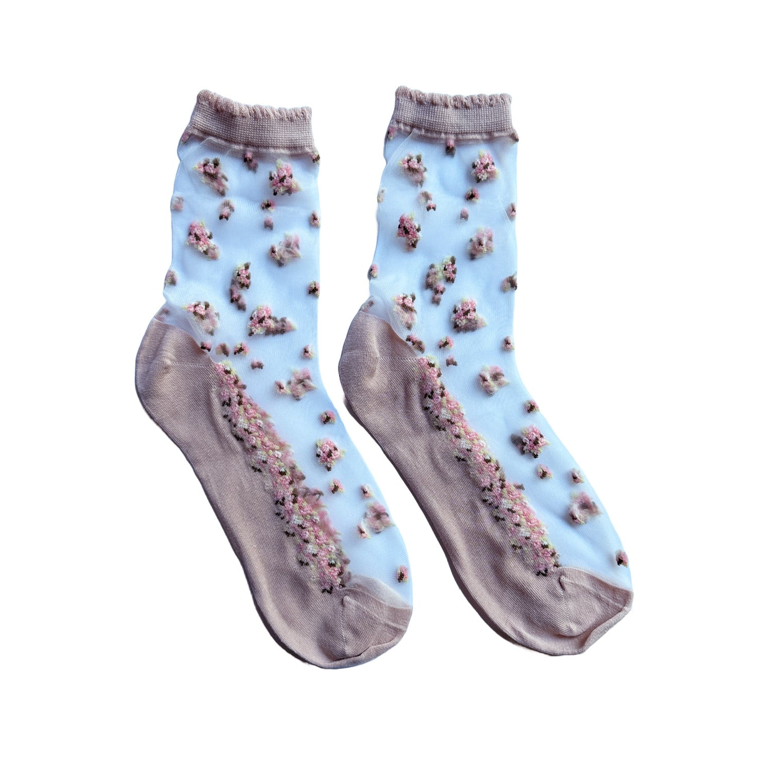 Click here for Floof Floral Mesh Sock In Pink  O/S prices