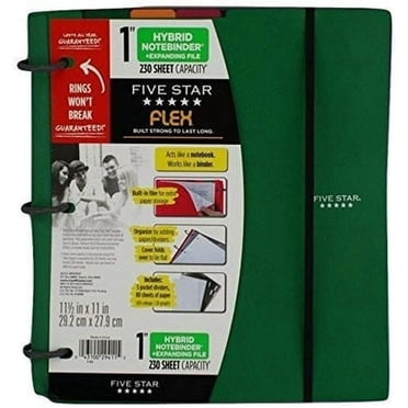 Five Star Flex 1 1/2" Hybrid NoteBinder, White (72516) - Durable Plastic Cover, Flexible ...