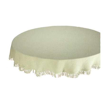 Homespun Sage 100% Cotton Tablecloth 70" Round - Walmart.com