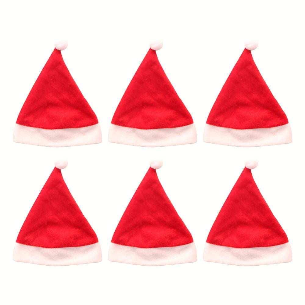 Esaierr 6PCS Mini Santa Hats Christmas Santa Hats Wine Bottle Apple Red ...