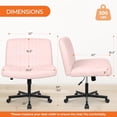 Blue Wheel Fabric Upholstered Swivel Office Chair With Adjustable ...