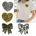 4 Pcs Lovely Bows Sewing Patches Heart Iron on Embroidered Patches ...