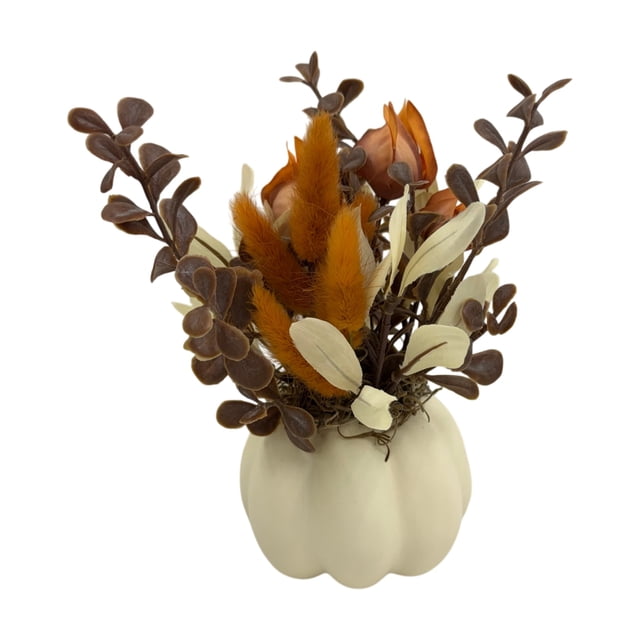 Harvest Foam Pumpkin with Mini Foam Pumpkins and Floral Tabletop Décor ...
