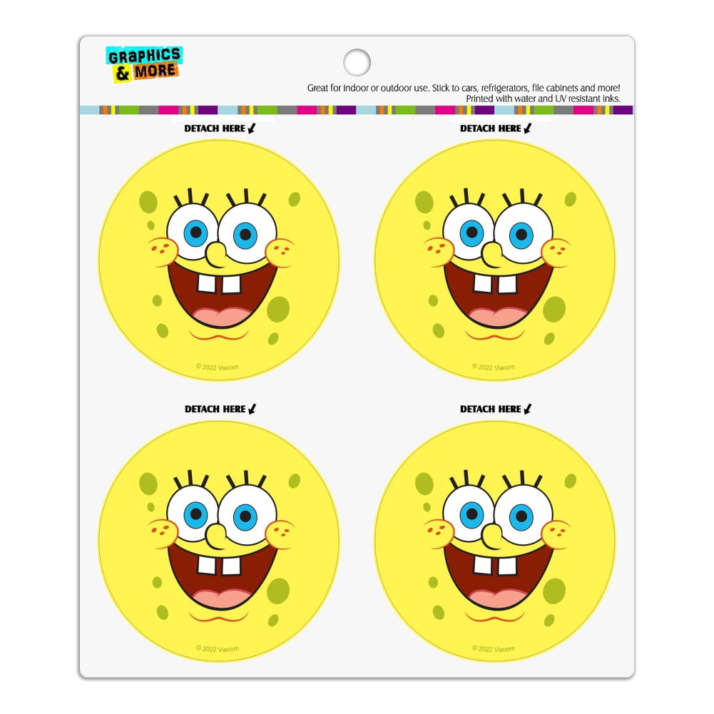 SpongeBob Goofy Smile Face Refrigerator Fridge Locker Vinyl Circle ...