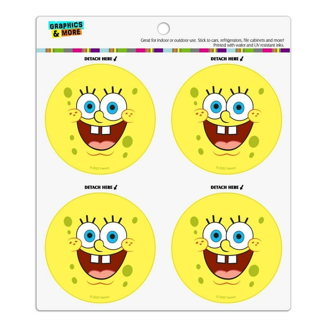 SpongeBob Goofy Smile Face Refrigerator Fridge Locker Vinyl Circle ...