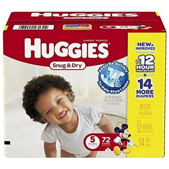 HUGGIES SNUG & Dry Disney Baby Stage 5 Disposable Diaper Extra Large ...