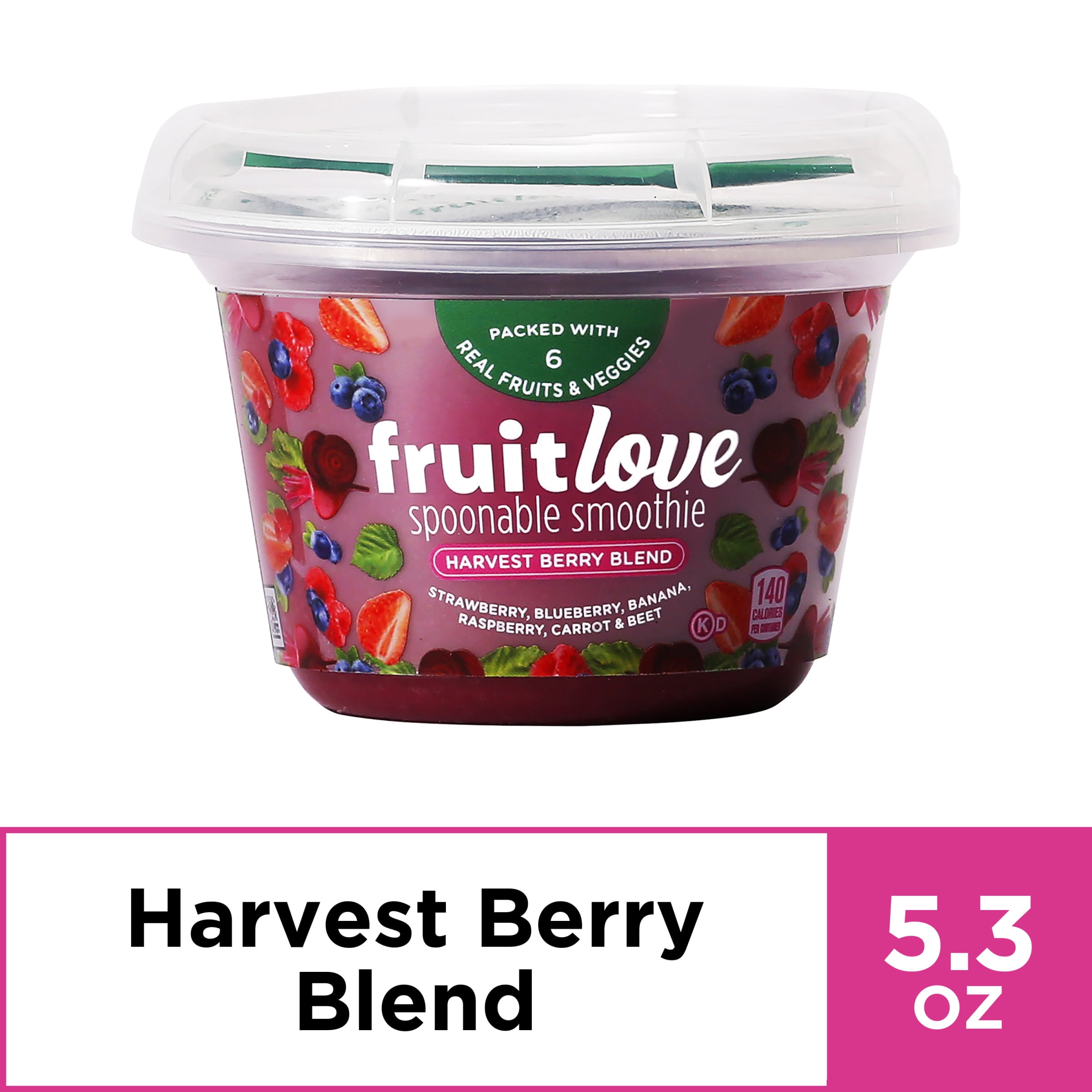 Fruitlove Harvest Berry Blend Spoonable Smoothie, 5.3 oz Cup & Spoon ...
