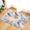 Abstract Stripes Door Mat Brown Blue Gradient Wavy Lines Leaf Texture ...