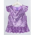 Miaeowve Kids Girls Sparkly Sequins Ruffle Sleeves Peplum Top Zipper ...