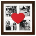 Heart Collage Brown Wood Picture Frame With Heart Mat for Four 4x4 ...