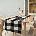 Buffalo Plaid Runner White Black Farmhouse Buffalo Check Pattern Table ...