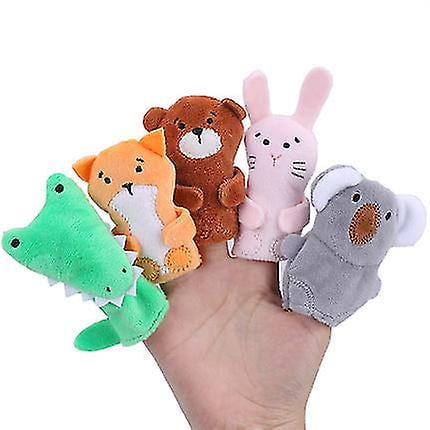 Finger Puppet Plush Toy Mini Five Fingered Animal Hand Dolls Set For ...