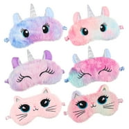 6PCS Sleep Mask Cute Cartoon Eye Mask for Girls Kids Women Eye Covers ...