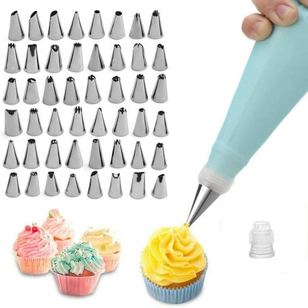 Bail Pastry Nozzles, 50 Pieces Stainless Steel DIY Kits, 48 Nozzles, 1 ...
