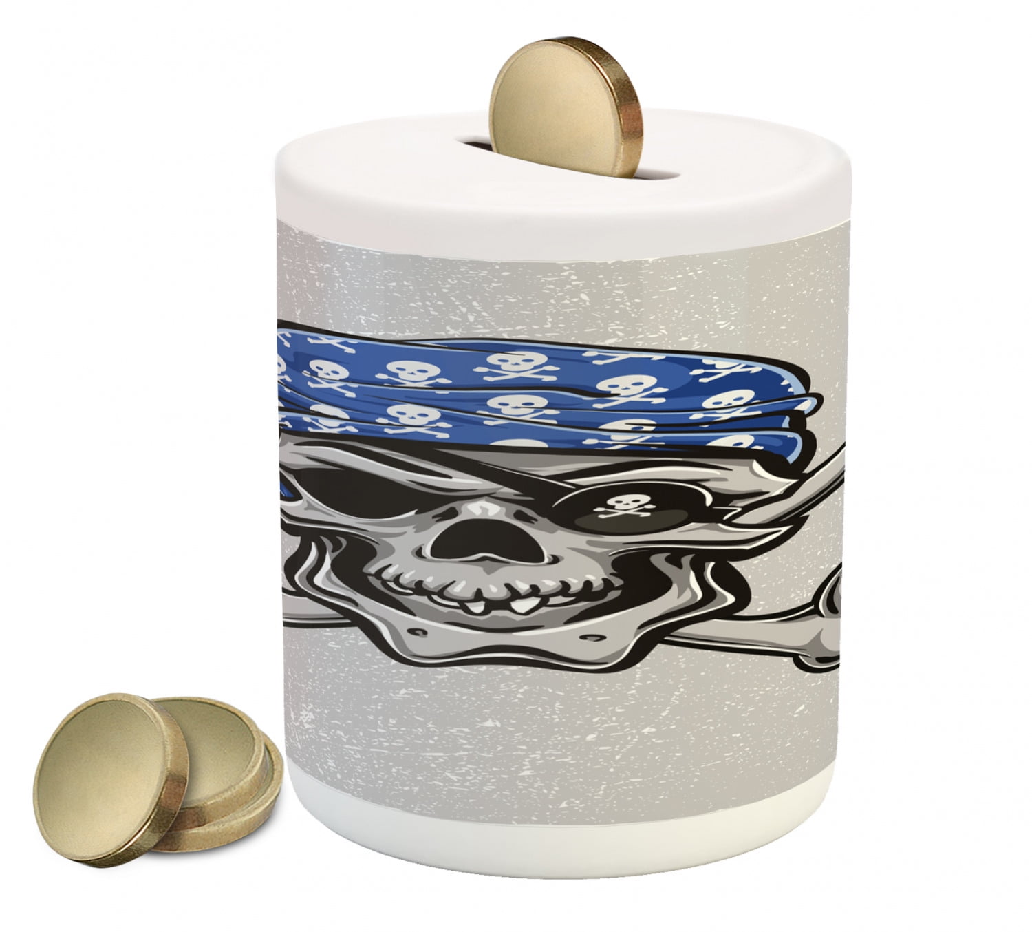 Skull Piggy Bank, Scallywag Pirate Dead Head Grunge Horror Evil Sailor ...