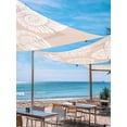 Coastal Sun Shade Sail 12'X16' Starfish Shell Coral Rustic Burnt Orange ...