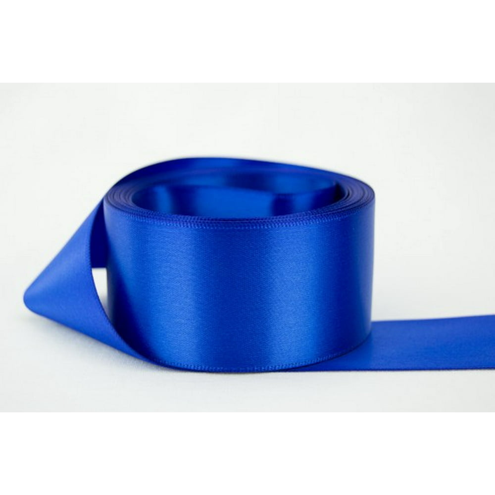 Ribbon Bazaar Double Faced Satin 1-1/2 inch Royal Blue 50 yards 100% ...