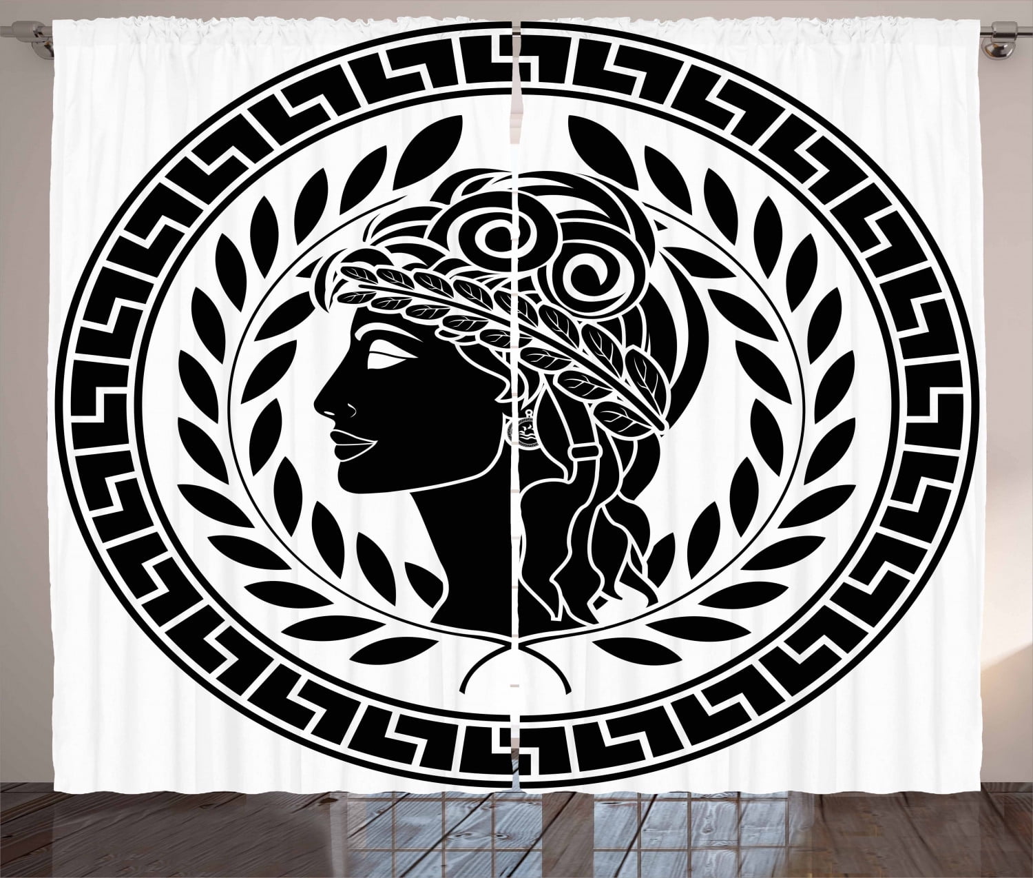 Toga Party Curtains 2 Panels Set, Roman Antique Beauty Muse Portrait ...