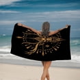 Elegant Design Beach Towel - Intricate Patterns & Golden Lines Perfect ...