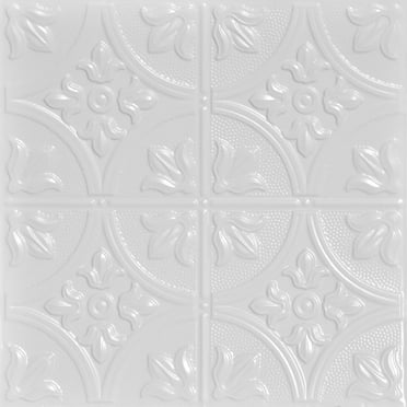 DCT30-Gaby 2 ft. x 2 ft. PVC Glue-up Ceiling Tile in Aged White Gold ...