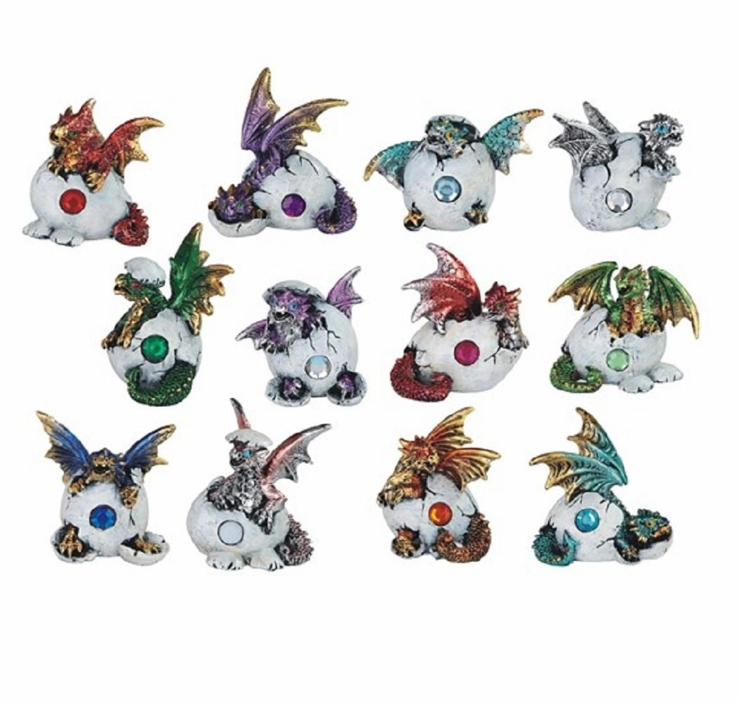 FC Design 12-Piece Mini Dragon Birthstone Set 2"H Dragon Baby Hatchling ...