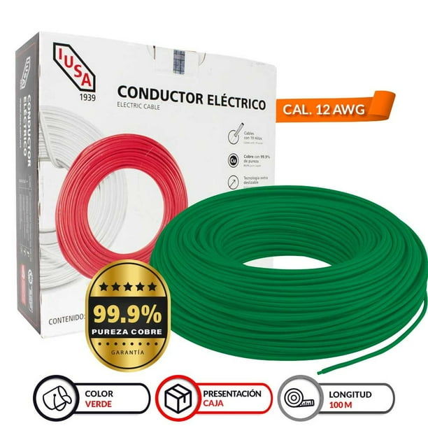 Cable Calibre 12 THW-LS / THHW-LS Iusa 100m Verde | Walmart en línea