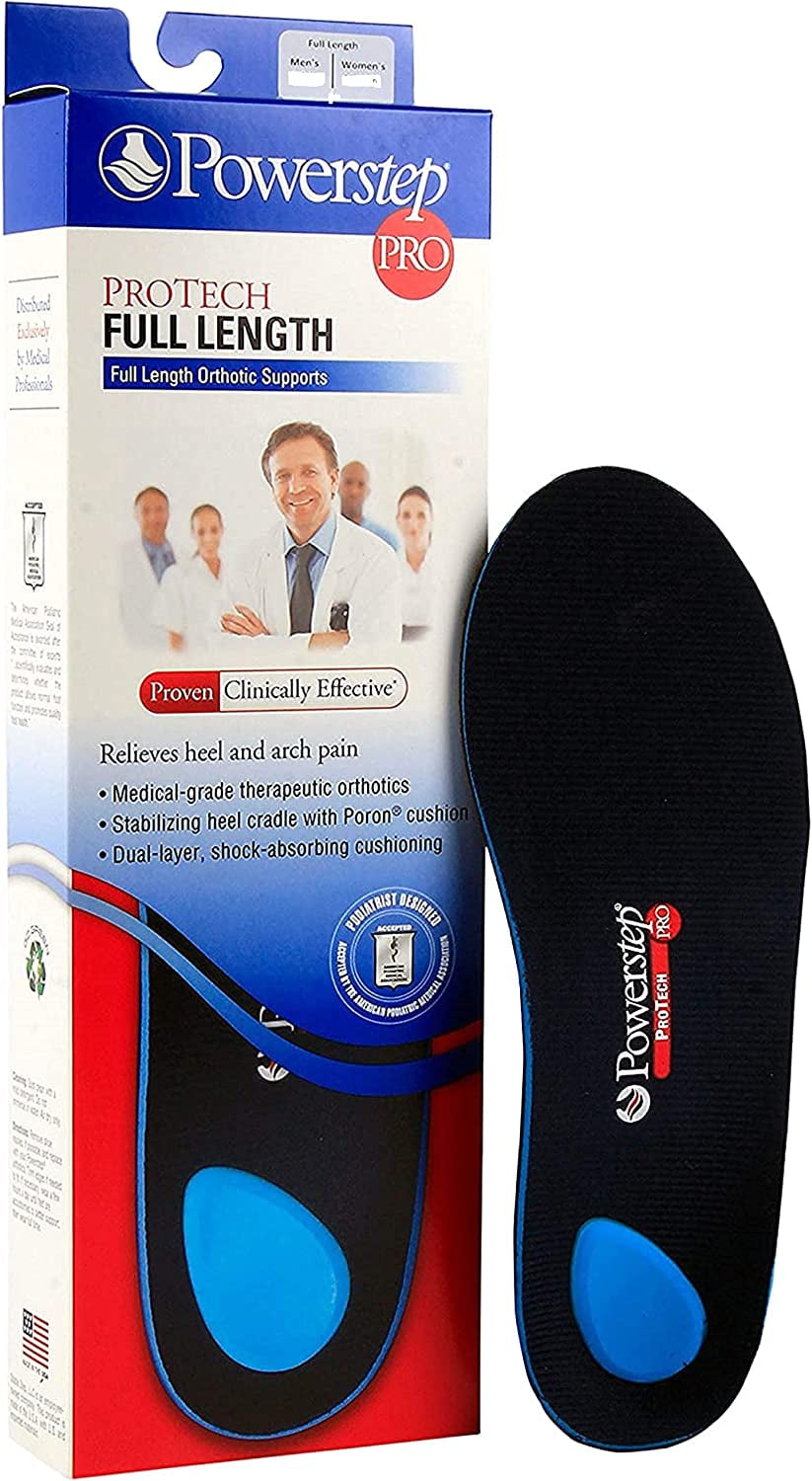 Powerstep SIZE D Protech Full Length Orthotics W: 9 – 9 ½, M: 7 – 7 ½ ...