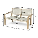 Maude Classic Outdoor Patio Loveseat with Rope Weaving, Garden Bench ...