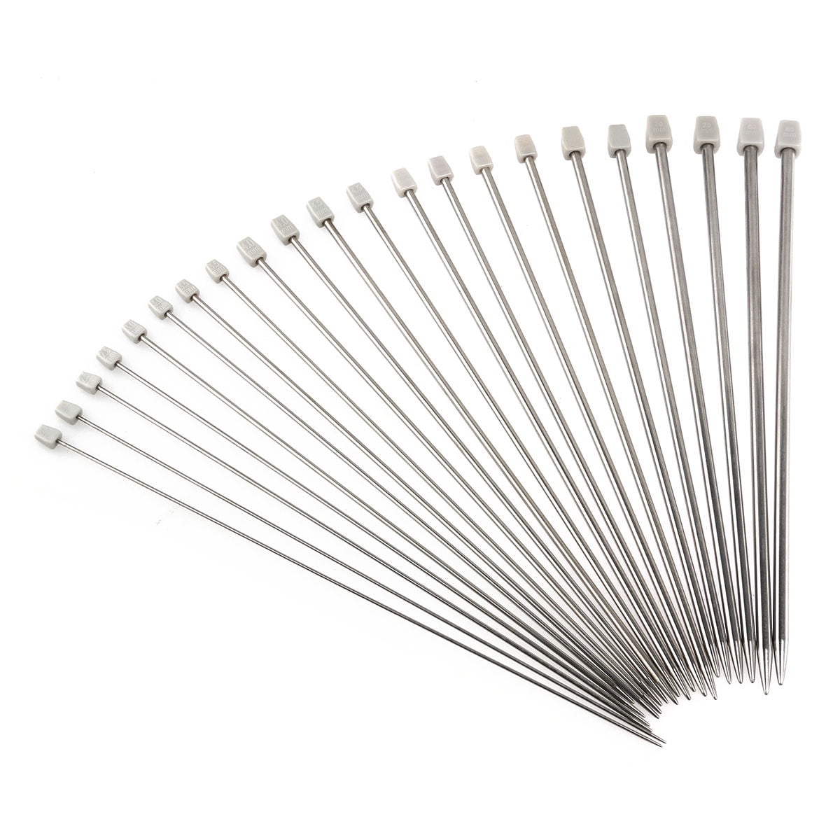 Click here for Exhumky 11 Pairs Silver Single Pointed Knitting Ne... prices